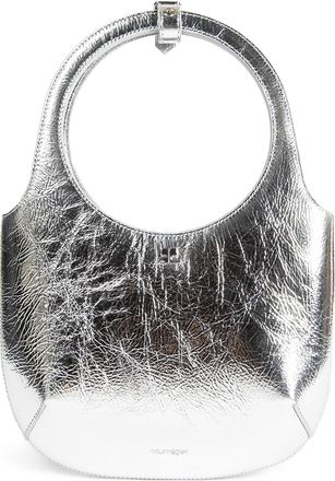 Courr&egrave;ges Silver Naplack Leather Holy Bag