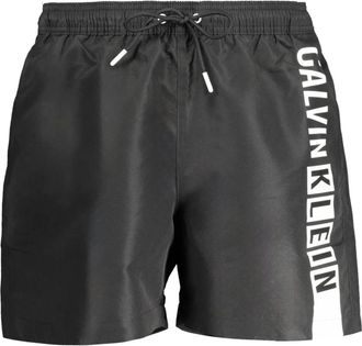Calvin Klein Homme, Maillots de bain, Noir, Taille: XL Short de Bain Homme Noir avec Slip, Poches, Taille &Eacute;lastique, Imprim&eacute;, Logo