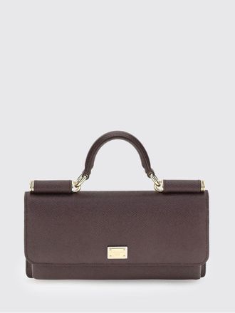 Dolce & Gabbana Mini sac &agrave; main en cuir grain&eacute; avec bandouli&egrave;re en cha&icirc;ne