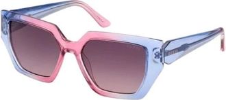 Guess Femme, Accessoires, Bleu, Taille: 53 MM Emilia Geometric Lunettes de soleil