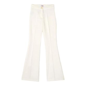 Oltre High-waisted Flare Pants - - Trousers - Damen - Wei&szlig; - 2XL