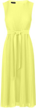 Apart Fashion Damen Plissee-Midikleid, &auml;rmelloses Chiffonkleid, Rundhalsausschnitt, hohe Taille mit G&uuml;rtel, flie&szlig;ender A-Linien-Rock, Abendkleid f&uuml;r Partys, Outfit 