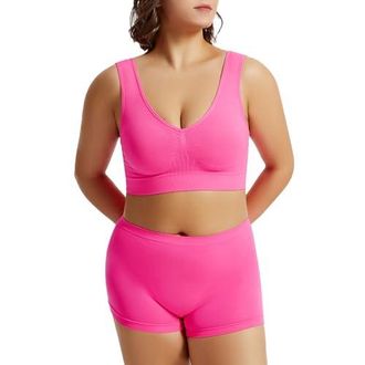 Generic Ensemble sous Vetement Femme Ensemble Lingerie Confortable Classique Bralette Bretelles Fines - Respirante, sans Armature, Confort Toute La Journ&eacute;e