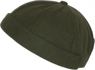 Nyls Cr&eacute;ation Bonnet Docker Velours Vert en Coton Look Marin Miki Kerouak - Taille Unique - Vert