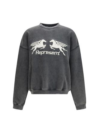 Represent Mens Sweatshirt Pegasus Vintage Grey Cotton Sweatshirts Sweater