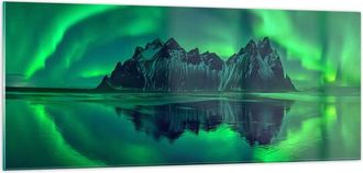 Arttor Panorama Bilder auf Glas 100x40cm Glasbild Berg Gletscher Wasser Gro&szlig; Wanddeko Bild im Glas Schlafzimmer K&uuml;che Wandbilder Dekoration Wohnzimmer Modern