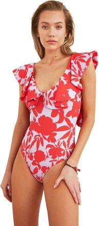 Trendyol Trendyol Damen With Floral Pattern One Piece Swimsuit, Multi Color, 34 EU