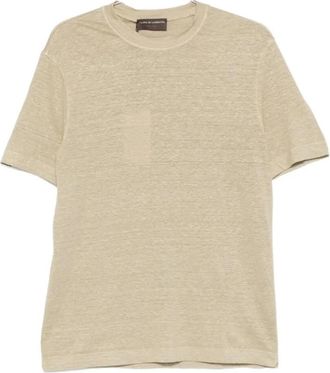 FILIPPO DE LAURENTIIS Homme, Tops, Beige, Taille: M T-shirt &agrave; Manches Courtes en Lin