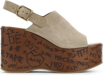 Chlo&eacute; Femme, Chaussures, Beige, Taille: 40 EU Maxime Wedge Sandal