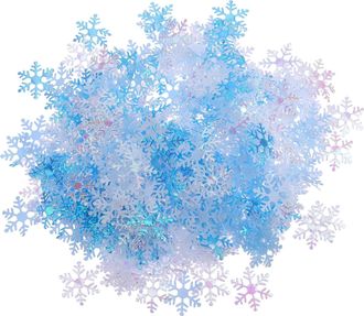 Valiclud Toyvian 400 St&uuml;ck Kunststoff Schneeflocken Deko Wei&szlig; Blau 3cm Simulation Weihnachtsdeko f&uuml;r Party Winter Hochzeit Raumdekoration