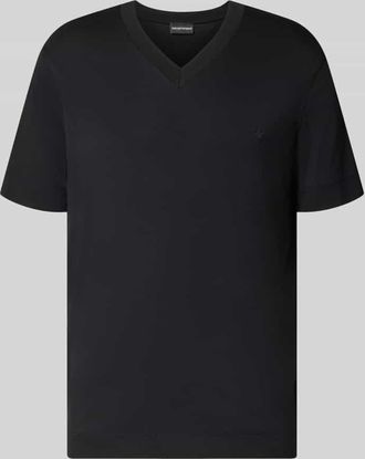 Emporio Armani T-Shirt aus Modal-Mix mit V-Ausschnitt