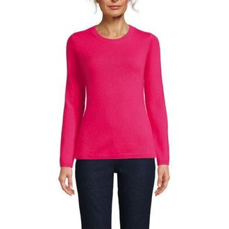Lands End Kaschmir-Pullover mit rundem Ausschnitt, Damen, Gr&ouml;&szlig;e:32-34 regular, Pink, Kaschmir, by Lands End