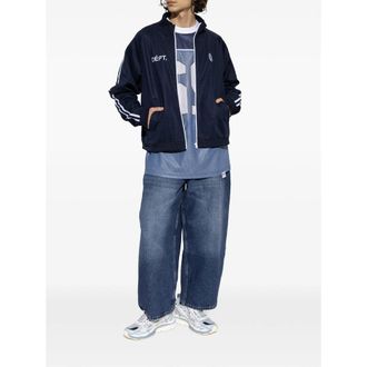 Gallery Dept. Striped Sleeves Zip Jacket - Navy