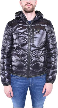 Blauer Homme, Vestes, Noir, Taille: 2XL Veste Courte Rembourrée avec Capuche