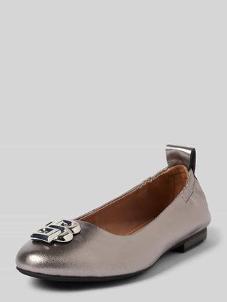 HUGO BOSS Lederballerinas mit Label-Applikation Modell Dasy