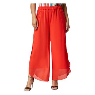 Marina Rinaldi Femme, Pantalons, Rouge, Taille: 44 FR Wide Pantalons