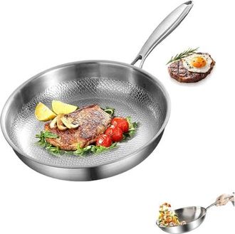 Generic Po&ecirc;le &Agrave; Frire en Titane avec Couvercle - Batterie de Cuisine R&eacute;sistante Aux Rayures pour Toutes les Tables de Cuisson, Parfaite pour Une Cuisine Saine