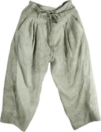 Ziggy Chen Homme, Pantalons, Vert, Taille: L Pantalon Large Pliss&eacute;