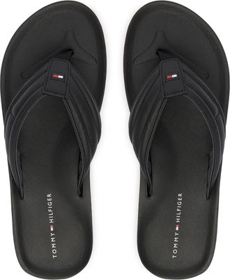 Tommy Hilfiger Zehentrenner Tommy Hilfiger Hilfiger Padded Beach Sandal FM0FM05801 Schwarz