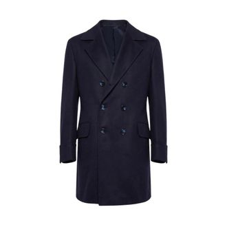 Kiton Giaccone - Homme - Manteaux - Bleu - Taille: XL