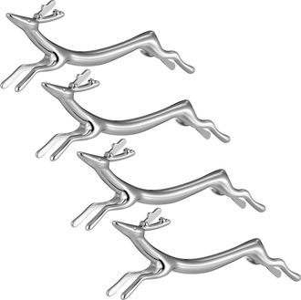 BESPORTBLE 4 St&uuml;ck Besteckablagen aus Legierung Rehkitz Besteckhalter in Silber Multifunktionale Gabel und L&ouml;ffelaufbewahrung mit Tischdekoration f&uuml;r Esszimmer