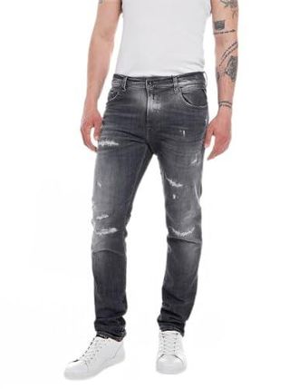 Replay Herren Jeans Mickym Slim-Fit Aged, Gris Fonc&eacute; 097 (Grau), 31W / 32L