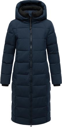 Marikoo Damen Langer Wintermantel warmer Steppmantel Lanitaa XVI Navy Gr. XXL