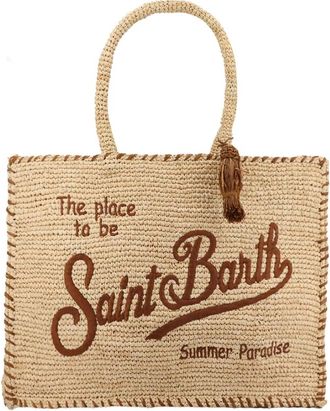 MC2 Saint Barth Femme, Sacs, Brun, Taille: ONE Size Sac &agrave; main en raphia brod&eacute;