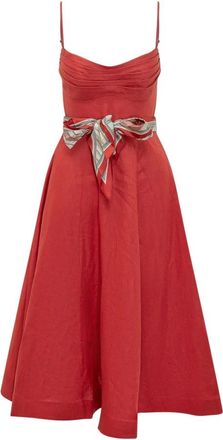Zimmermann Femme, Robes, Rouge, Taille: 40 FR Rebellion Tuck Midi Dress