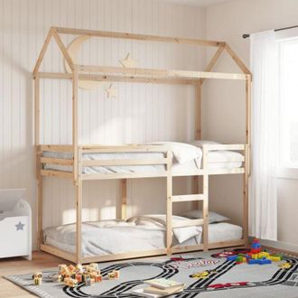 vidaXL Etagenbett mit Dach 80x200 cm Massivholz Kiefer Vidaxl 476464