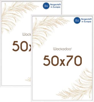 Wackadoo Bilderrahmen 50x70 wei&szlig; 2er Set Holz Bilderrahmen Set Fotowand Fotorahmen mit Glas Holz Picture frame poster