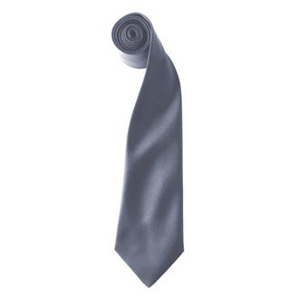 Premier Colours Satin-Clip-Krawatte f&uuml;r Herren (2er-Pack) (Stahl)