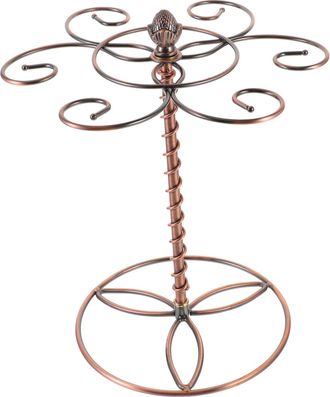 Cabilock Weinregal mit Holzsockel Stabiles Eisen Weinglas Aufhängung Praktischer Tisch glashalter für Rotweingläser Stilvolles und Kompaktes Design Multifunkti