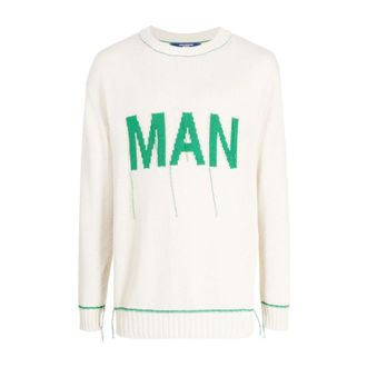 Junya Watanabe Jacquard Seidenpullover - - Knitwear - Herren - Beige - L