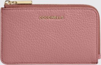 Coccinelle Porte-cartes Metallic Soft en cuir grain&eacute; avec fermeture zipp&eacute;e