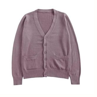 Generic Femmes Col V Solide Tricot Top Cardigan Mode Cardigan Printemps Fin Manches Longues Slim Vestes, lavande, Taille XS