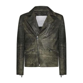 John Richmond Bikerjacke mit asymmetrischem Rei&szlig;verschluss - - Jackets - Herren - Schwarzk - 3XL