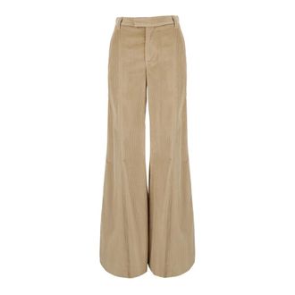 Brunello Cucinelli Monili Baumwoll-Cordhose mit weitem Bein - - Trousers - Damen - Beige - XS