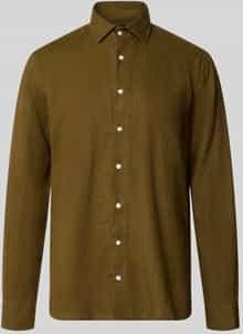 Seidensticker Regular Fit Business-Hemd aus Leinen mit Kentkragen