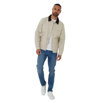 Threadbare Utility Jacke f&uuml;r Herren, Kord (Steinfarben)