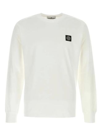 Stone Island T-Shirt mit Patch - Weiß