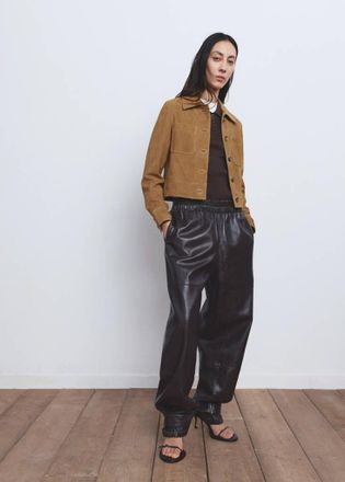 Mango Veste daim boutons ocre - Femme - XS - MANGO