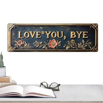 Generic Lustige Metallwand - Liebe Sie Bye Zitate Schwarz Stahl H&auml;ngende Plakette, Humor Kunstwerk Display, Vintage-Stil Bit, Dekoratives Schild mit vorgebohr