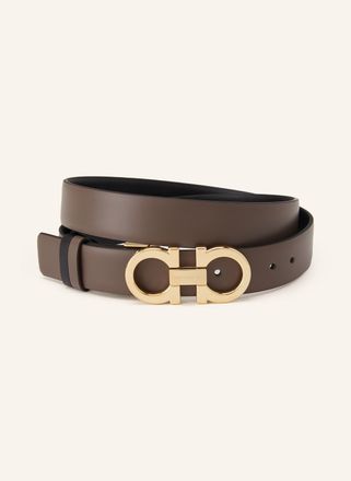 Ferragamo Ferragamo Lederg&uuml;rtel Donna Zum Wenden grau