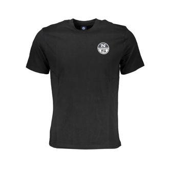 North Sails Schwarzes Baumwoll Logo Print T-Shirt - - Tops - Herren - Schwarzk - S