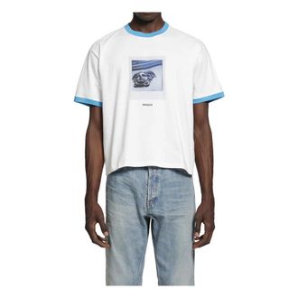 Versace Bedrucktes Baumwoll-Jersey-T-Shirt in Regular Fit - - Tops - Herren - Wei&szlig; - M