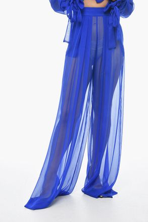LaQuan Smith Palazzo-Hose aus Seidenchiffon mit seitlichem Rei&szlig;verschluss LaQuan Smith