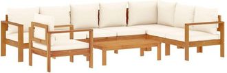 vidaXL vidaXL Salon de jardin avec coussins 6 pcs bois dacacia solide