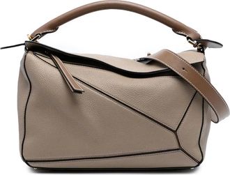 Loewe sac à bandoulière Puzzle médium en cuir de veau (2020) - Marron
