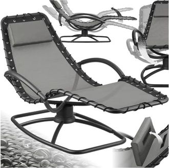 TecTake TecTake Chaise Longue Bain de Soleil Ergonomique avec Fonction de Bascule, Transat Jardin Exterieur Relaxation Camping Salon de Jardin Exterieur Amena
